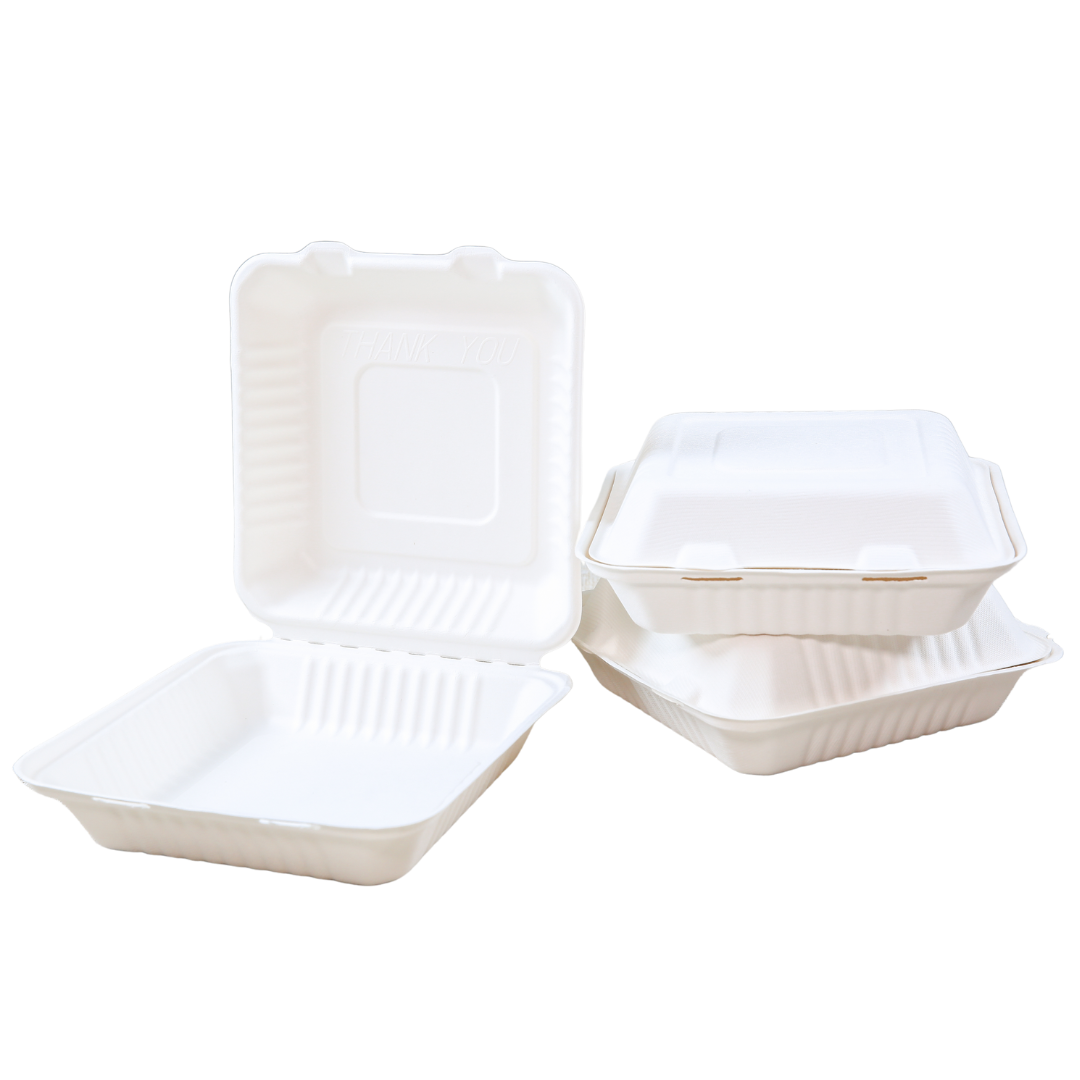 9" x 9" x 3" Sugarcane Take-Out Container - 1-Comp. – Price Group Corp